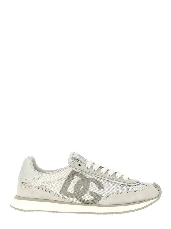Dolce & Gabbana Dg Cushion Mesh And Suede Fabric Sneakers - Gray