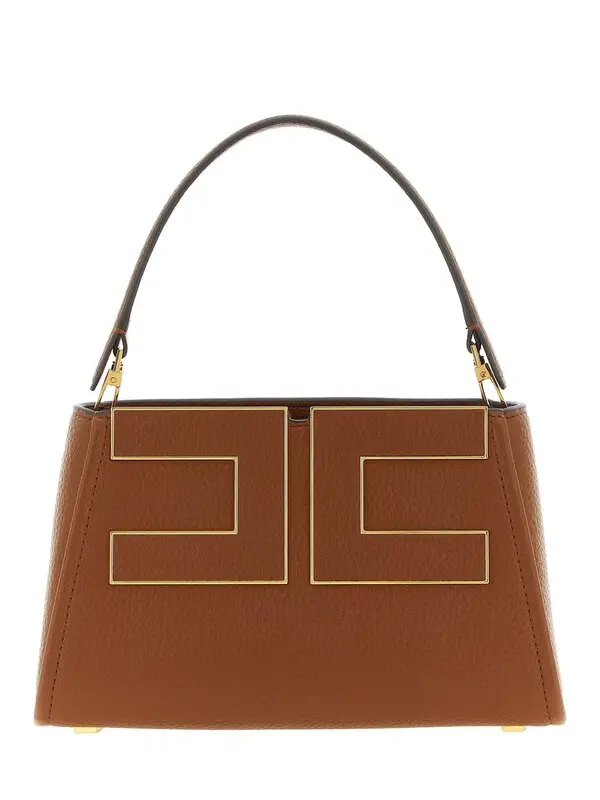 Elisabetta Franchi Maxi Logo Handbag - Brown
