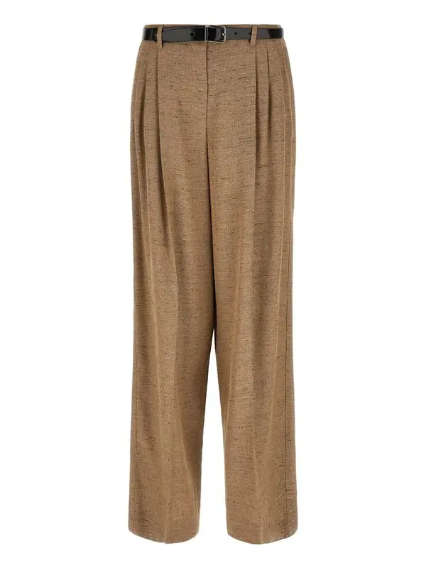 Dolce & Gabbana Tweed Effect Trousers - Beige