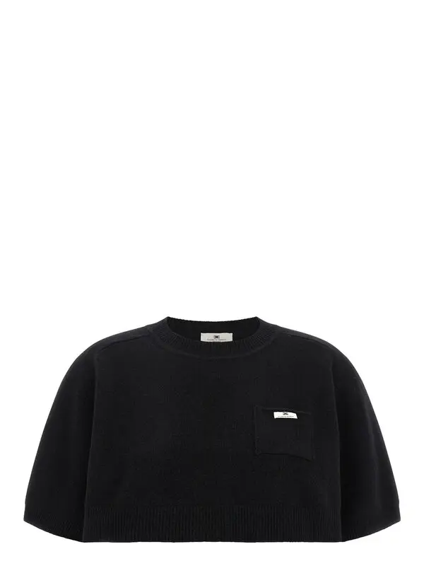Elisabetta Franchi Wool And Cashmere Top - Black
