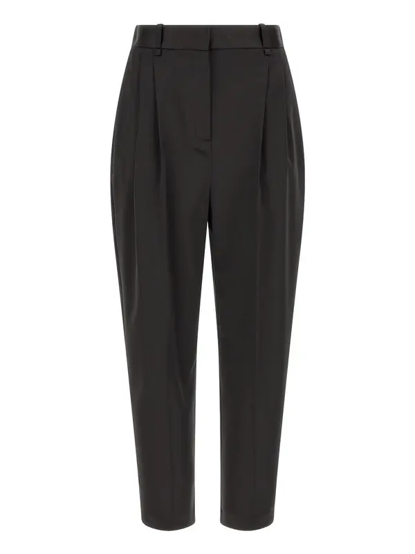 Elisabetta Franchi Stretch Satin Trousers - Black