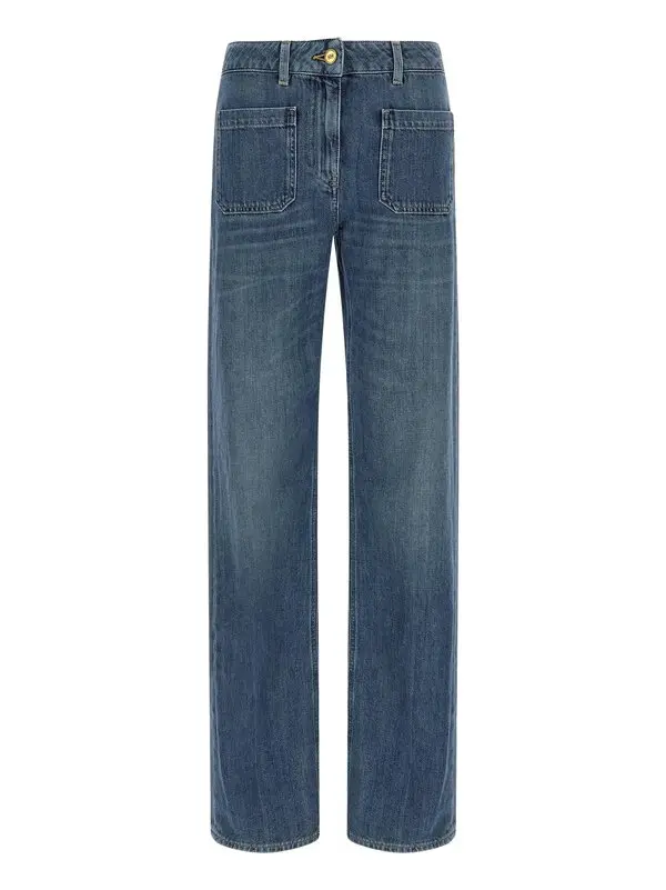 Elisabetta Franchi Logo Embroidery Straight-leg Denim - Blue
