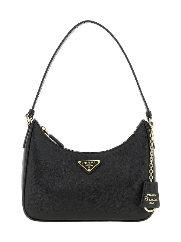 Prada Re-edition 2005 Saffiano Shoulder Bag - Black