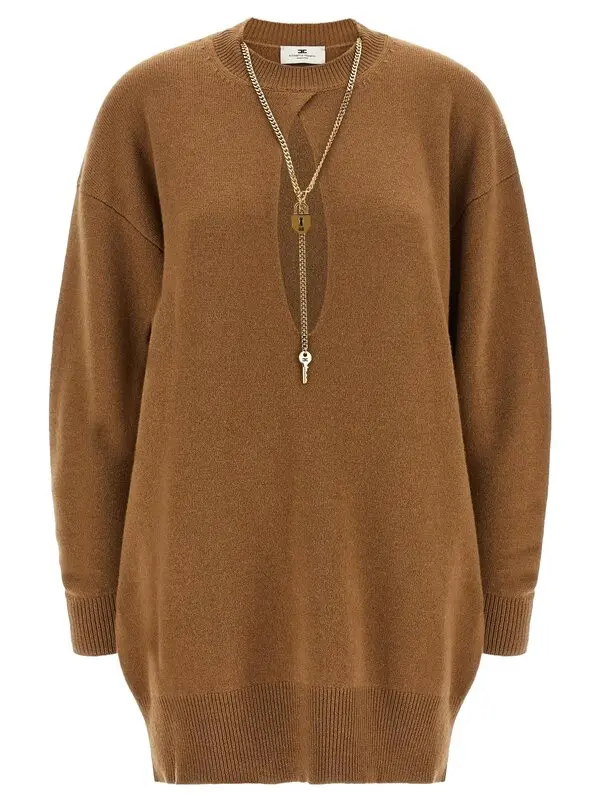 Elisabetta Franchi Necklace Dress - Brown