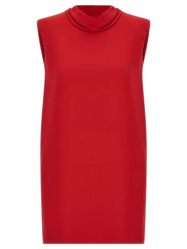 Valentino Garavani Solid Silk Cady Dress - Red