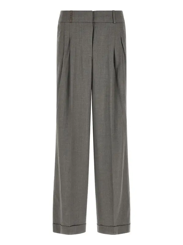 Peserico Wide Leg Trousers - Gray