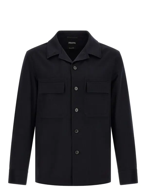 Zegna Oasis Cashmere Overshirt - Blue