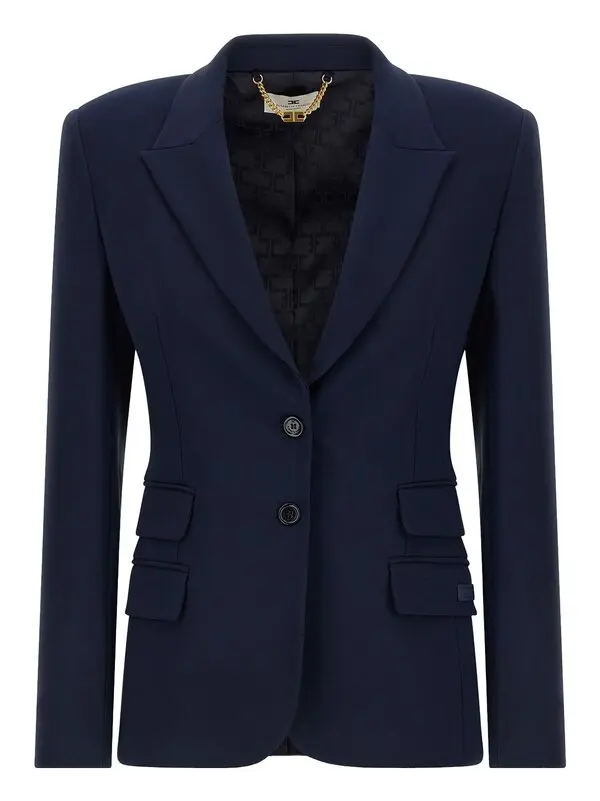 Elisabetta Franchi Light Crêpe Blazer - Blue