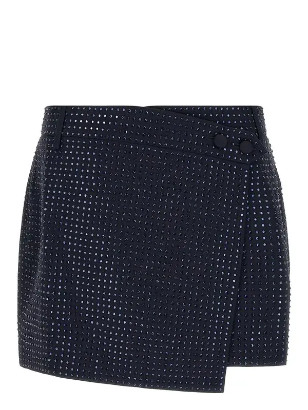 Pinko Soave Embellished Wrap Miniskirt - Blue