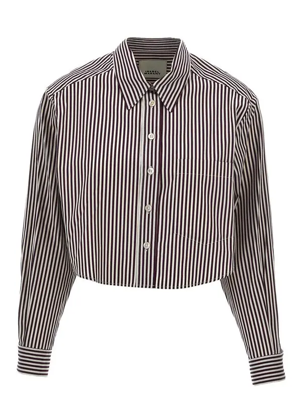 Isabel Marant Étoile Fleora Cropped Shirt - Bordeaux