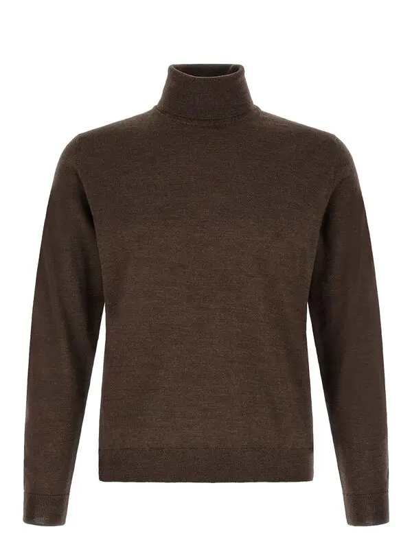 ZANONE Virgin Wool Turtleneck Sweater - Brown