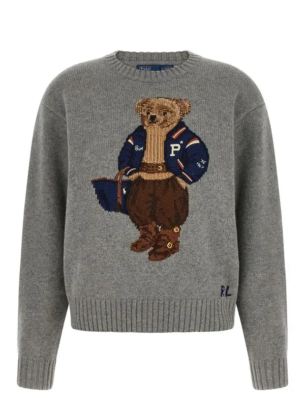 Polo Ralph Lauren Polo Bear Intarsia Sweater - Gray