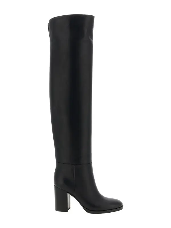 GIANVITO ROSSI Vitello Glove High Boots - Black