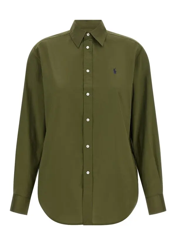 Polo Ralph Lauren Logo Embroidery Cotton Shirt - Green