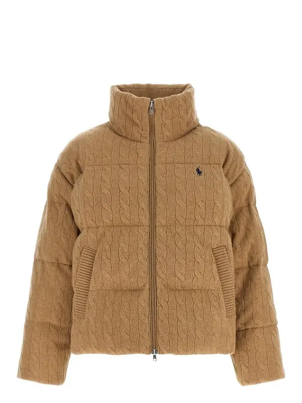 Polo Ralph Lauren Knitted Braided Down Jacket - Beige