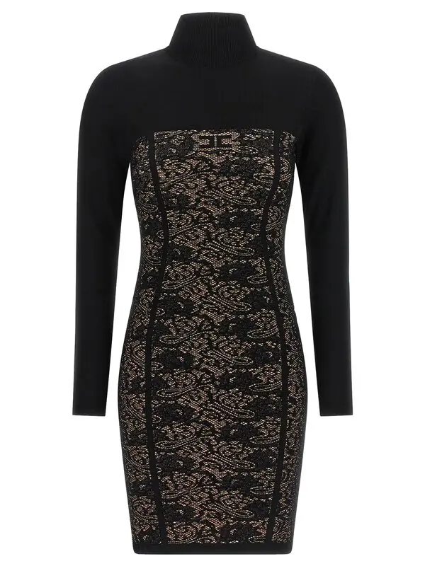 Elisabetta Franchi Jacquard Dress - Black