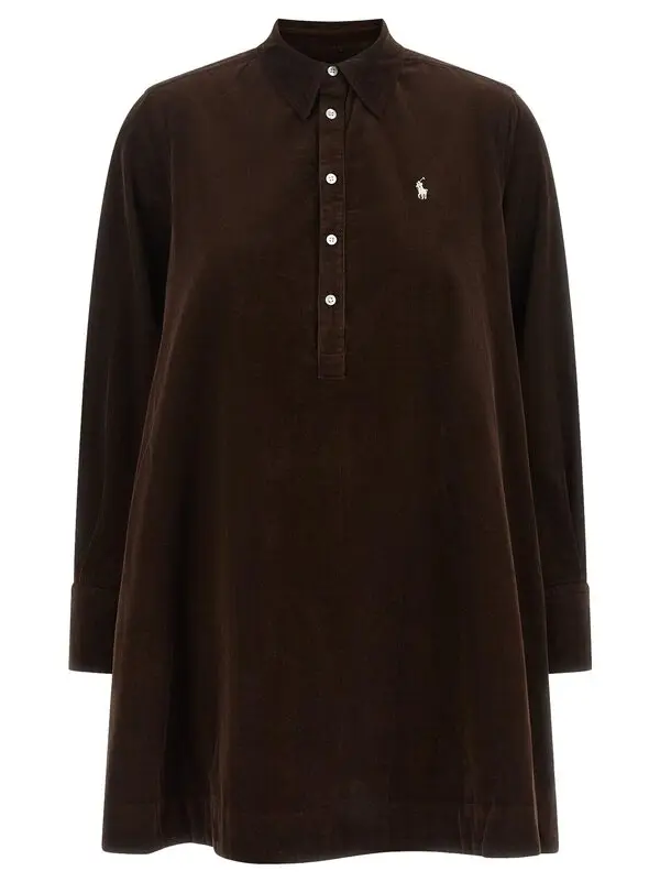 Polo Ralph Lauren Corduroy Mini Dress - Brown