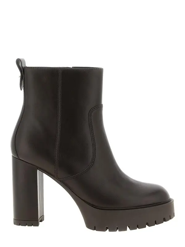 Pinko Clara Leather Ankle Boots - Brown