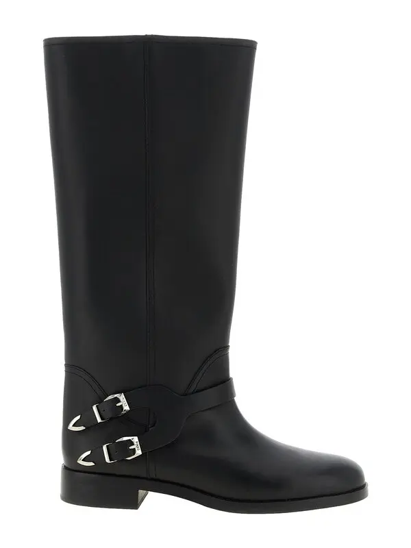 Pinko Cheval Leather Boots - Black