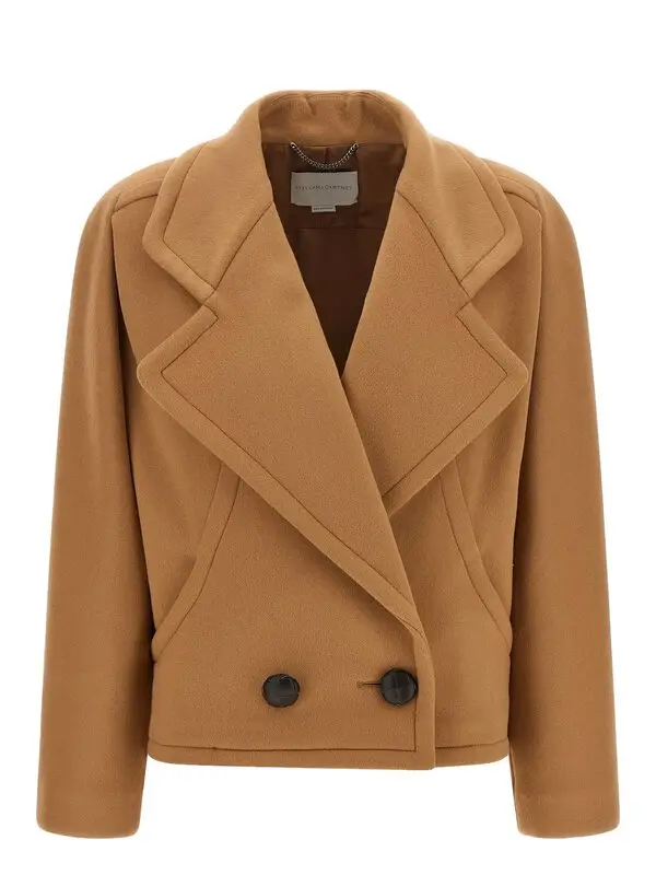 Stella McCartney Double-breasted Wool Coat - Beige