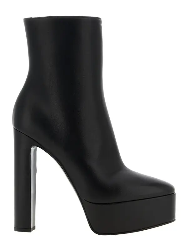 LE SILLA Nora Lambskin Platform Ankle Boots - Black