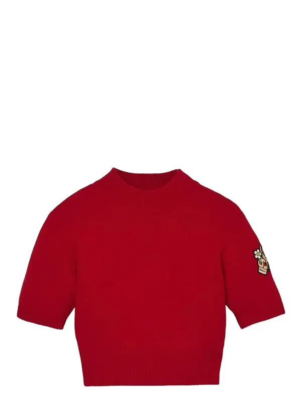 Marc Jacobs Tattoo Patch Mock Neck Top - Red