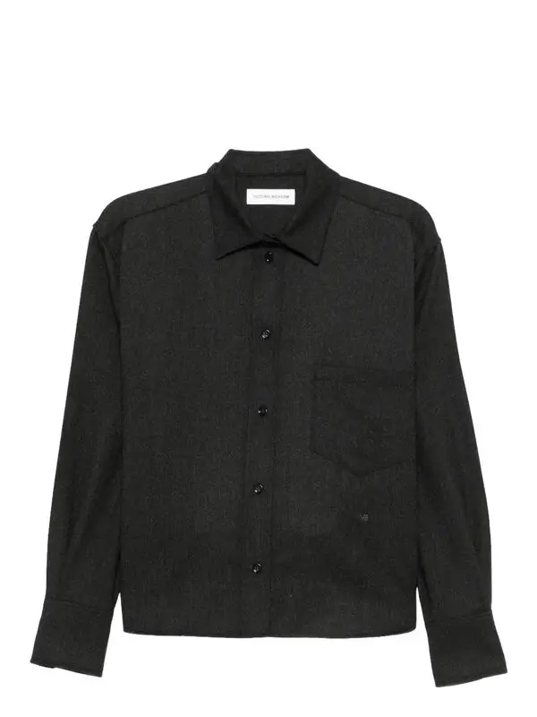 Victoria Beckham Virgin Wool Flannel Shirt - Gray