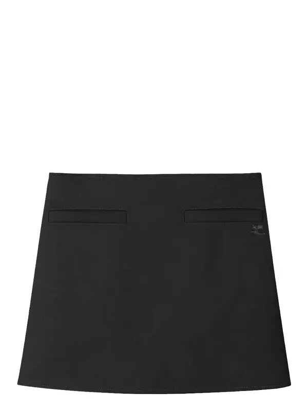 COURREGES Logo-embroidered A-line Mini Skirt - Black