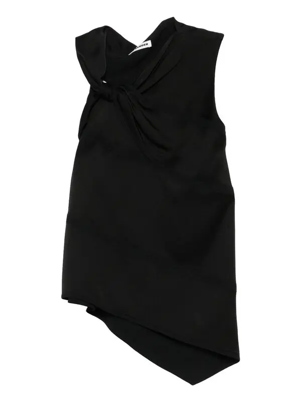 JIL SANDER Sleeveless Top With Knot Detail - Black