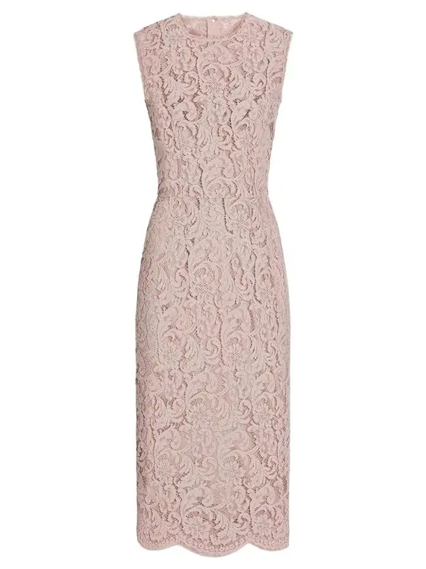 Dolce & Gabbana Lace Midi Dress - Beige