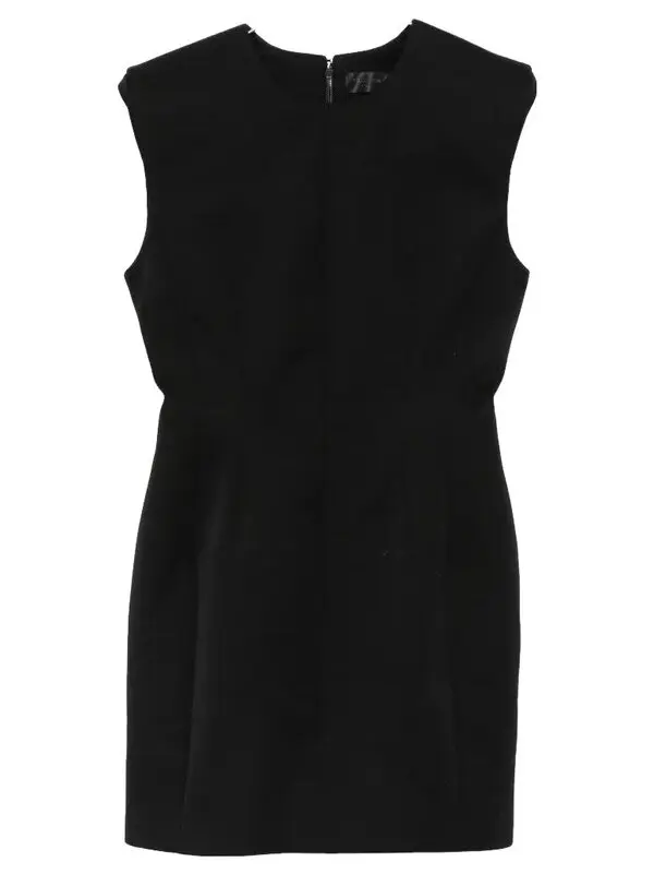 MUGLER Wool Sculptured Dress - Black