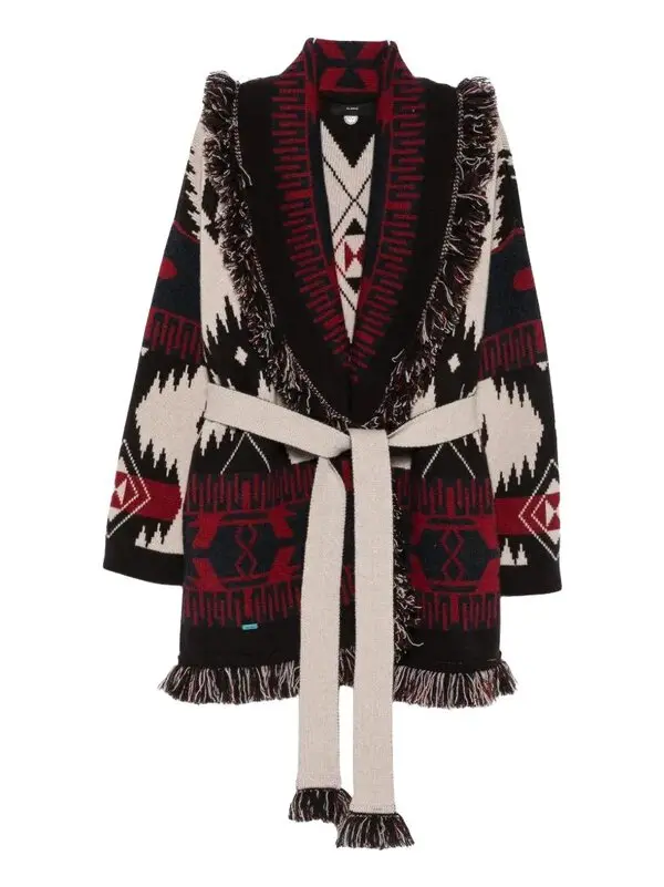 Alanui Icon Jacquard Cardigan - Beige