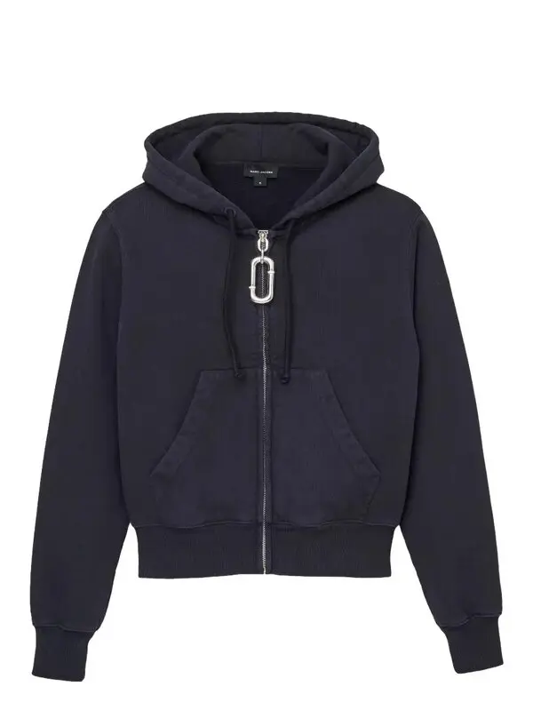Marc Jacobs Pop J Marc Cropped Zip-up Hoodie - Gray