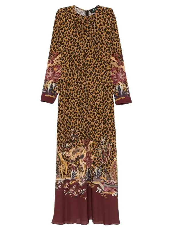 Etro Animalier Print Dress - Brown