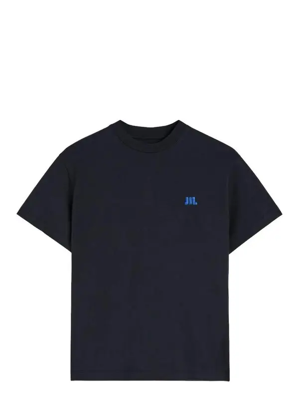 JIL SANDER Embroidered Jil Logo Tee - Blue