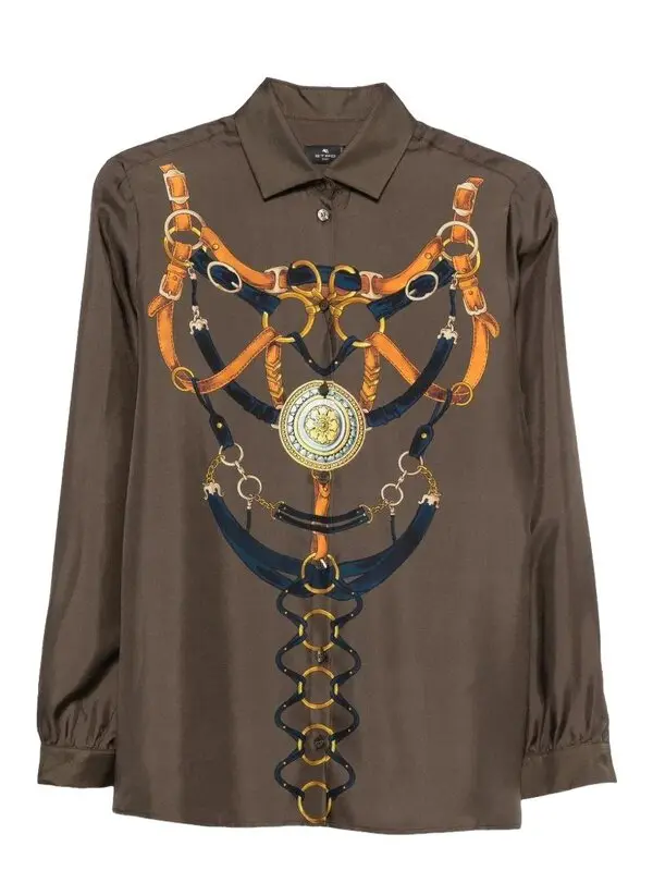 Etro Printed Silk Shirt - Beige