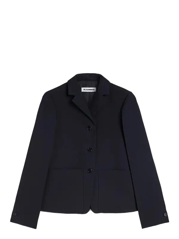 JIL SANDER Wool Gabardine Jacket - Blue