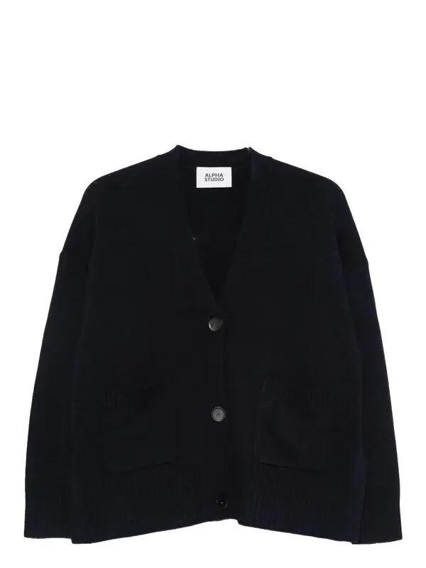 Alpha Studio Linear Cardigan - Blue