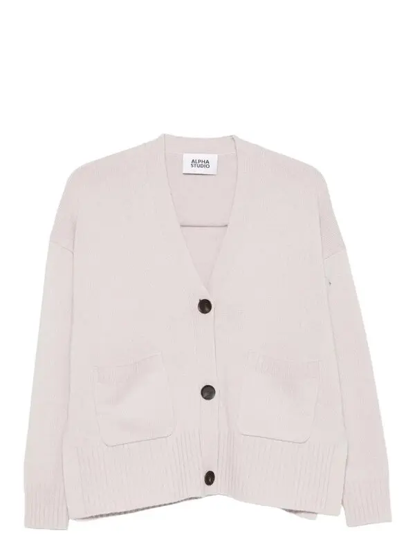 Alpha Studio Linear Cardigan - Gray