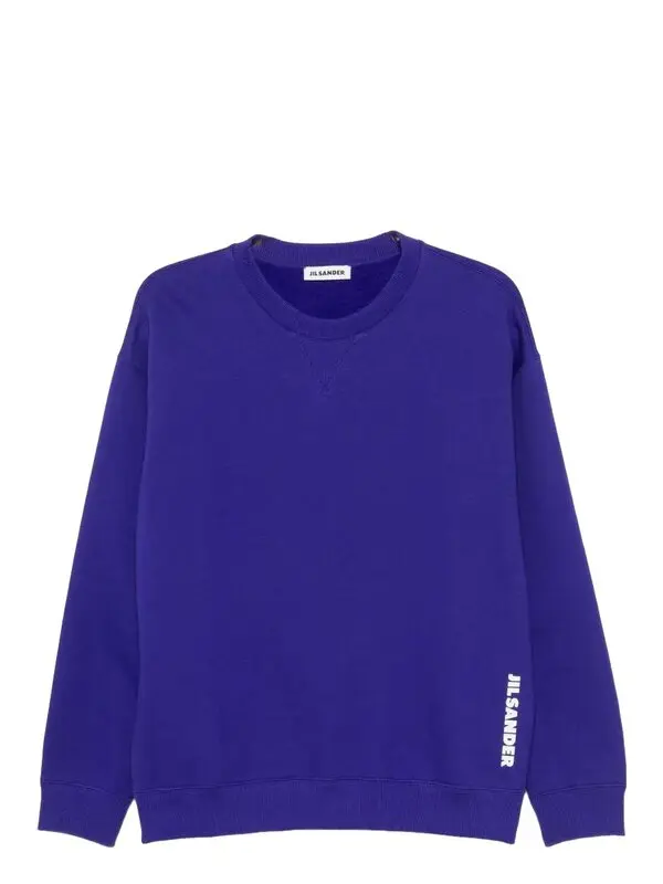 JIL SANDER Cotton Crewneck Sweatshirt - Blue