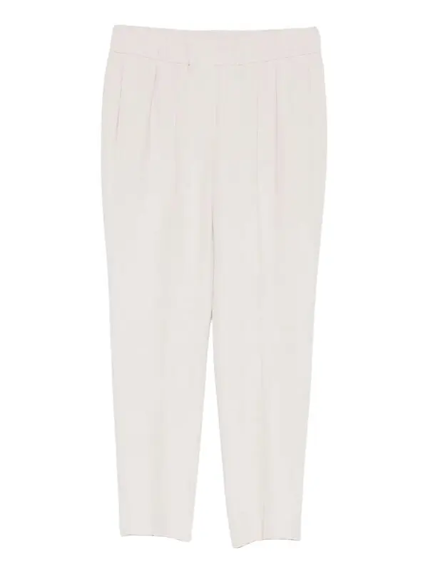 Brunello Cucinelli Silk-blend Pull-on Trousers - Beige