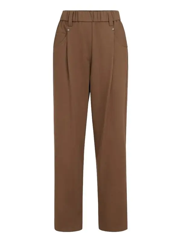 Brunello Cucinelli Silk-blend Pull-on Trousers - Brown