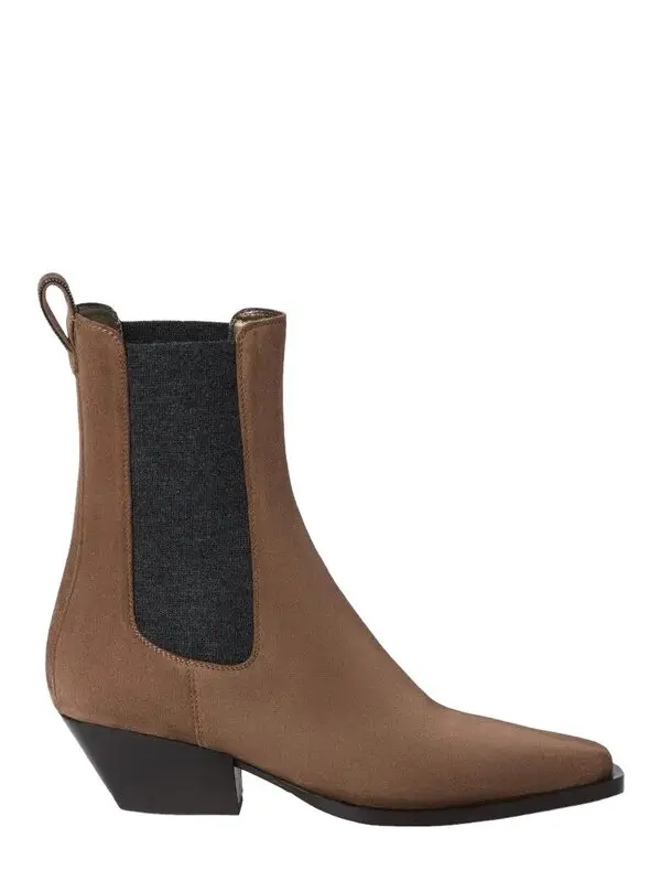 Brunello Cucinelli Suede Bootie - Brown