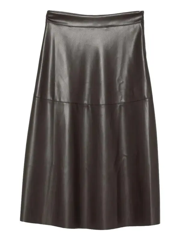 Alpha Studio Faux Leather Skirt - Brown