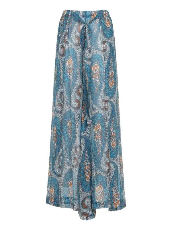Etro Printed Trousers - Light Blue