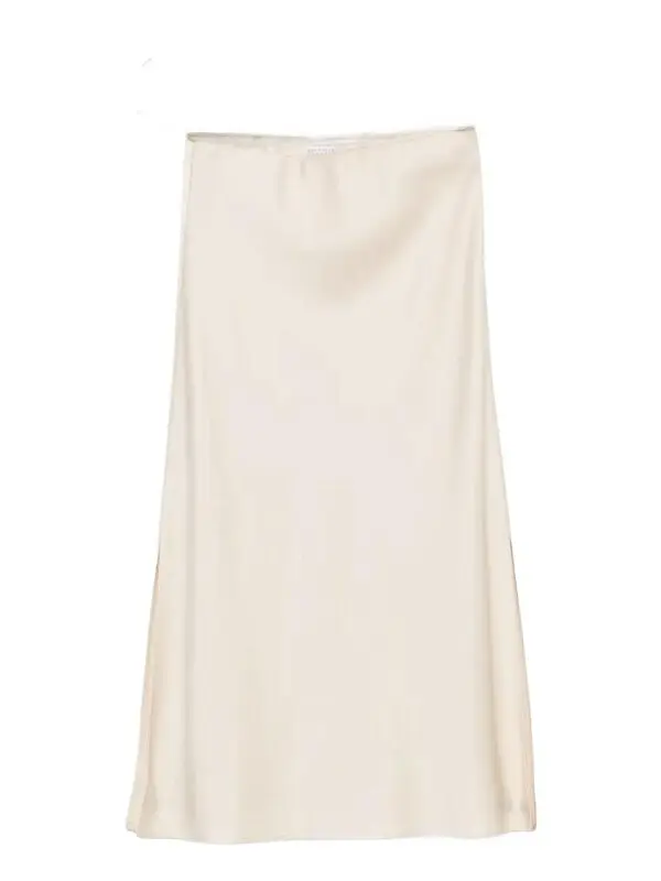 Brunello Cucinelli Satin Skirt - White
