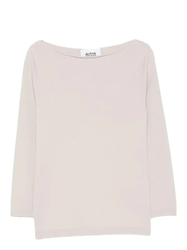 Alpha Studio Boat Neck Sweater - Gray
