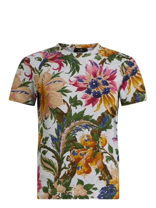 Etro Silk Floral Print Shirt - Gray