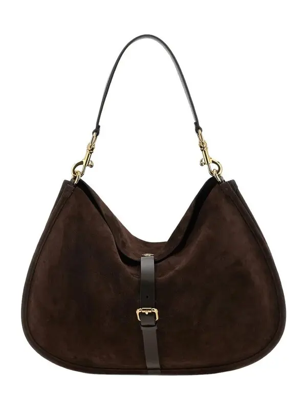 Etro Borsa Pony Maxi Suede Hobo Bag - Brown