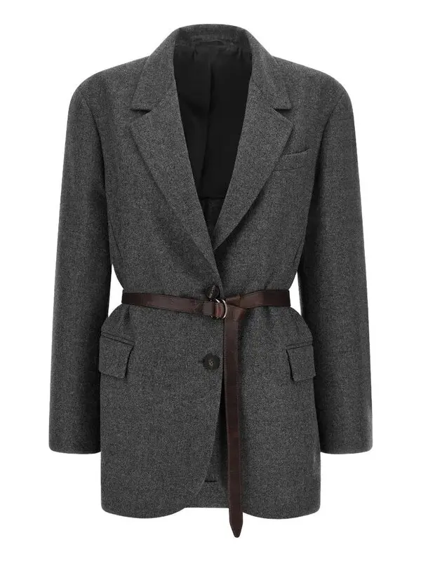 Brunello Cucinelli Single Breasted Jacket - Gray